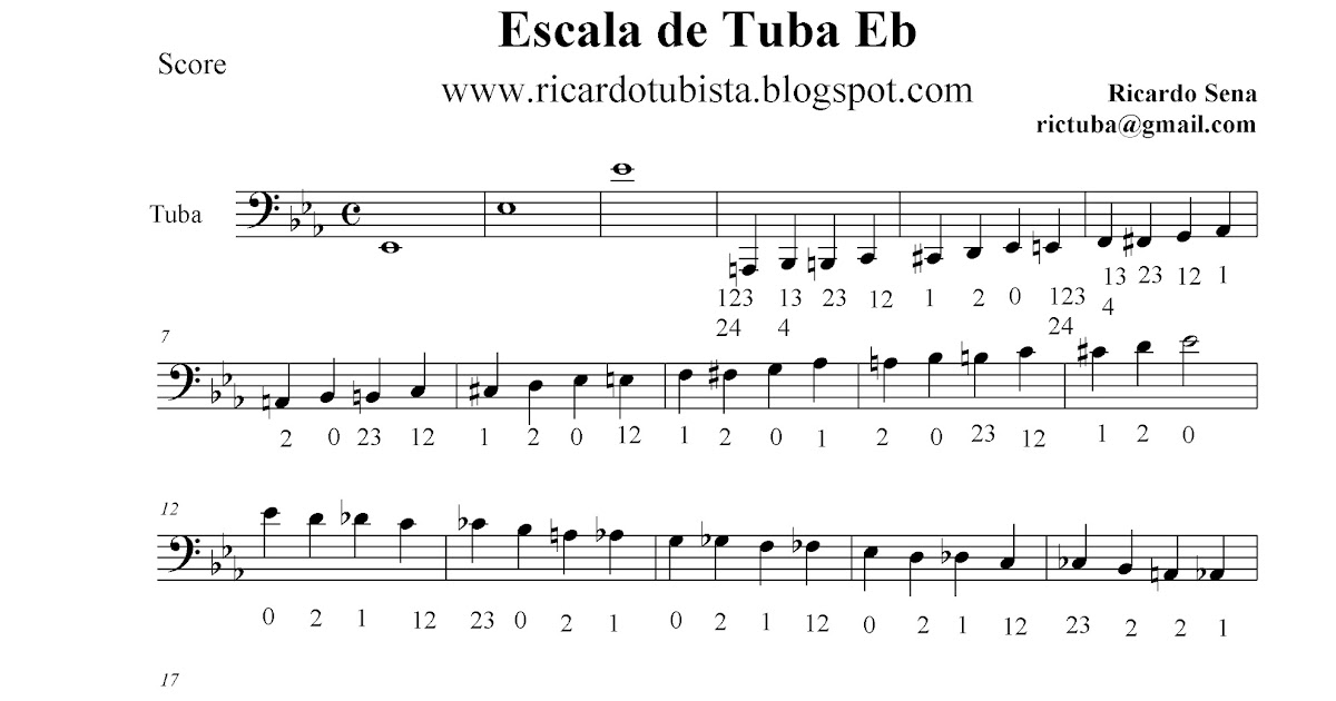 Tocando Tuba e Eufônio: Escala para tuba Eb