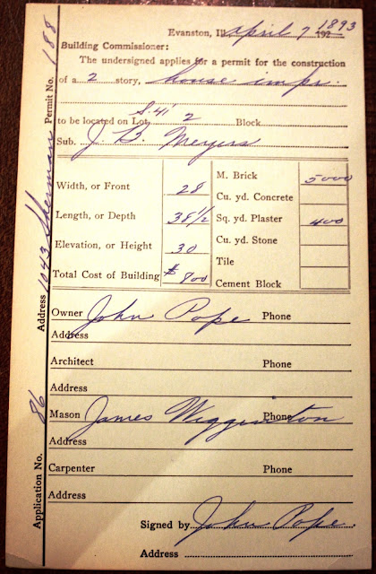ABT UNK: Sentimental Sunday: 1893 Building Permit for 1043 Sherman ...