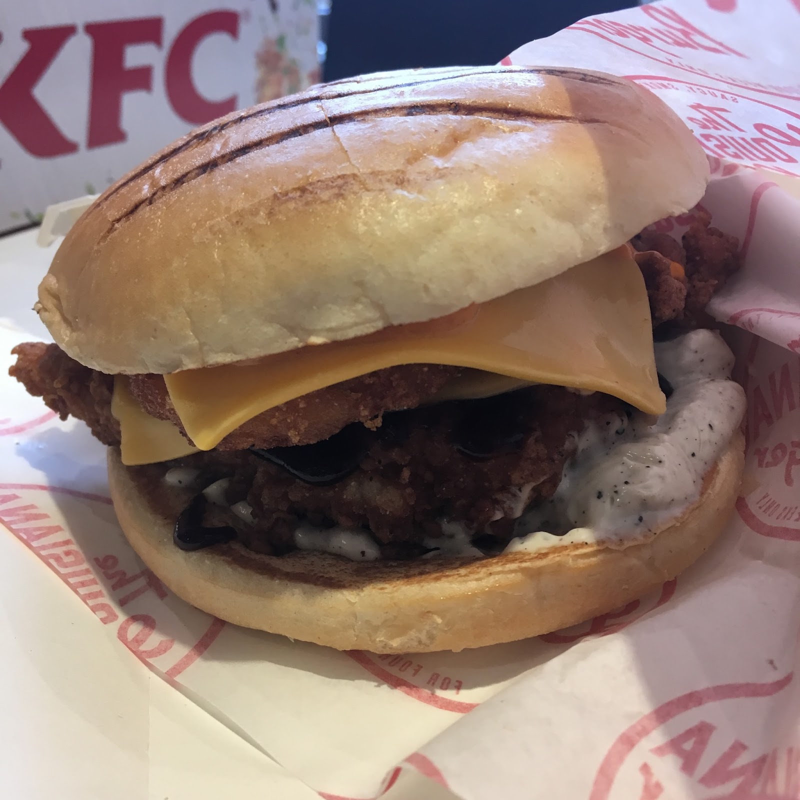 A Review A Day: Today's Review: KFC Dirty Louisiana Burger