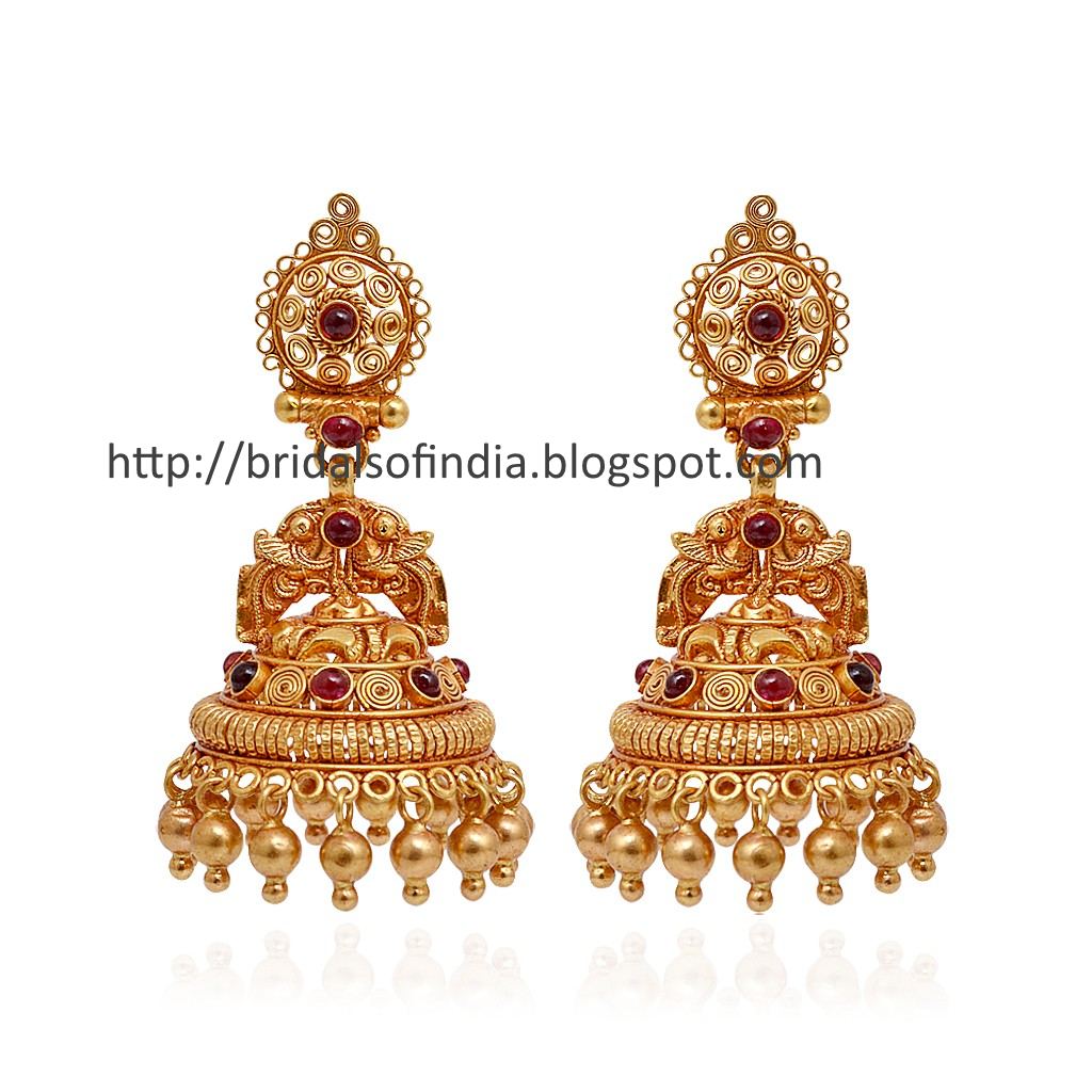 Fashion world: Antique Annapakshi Gold Beads Jimmiki - GRT Jewels