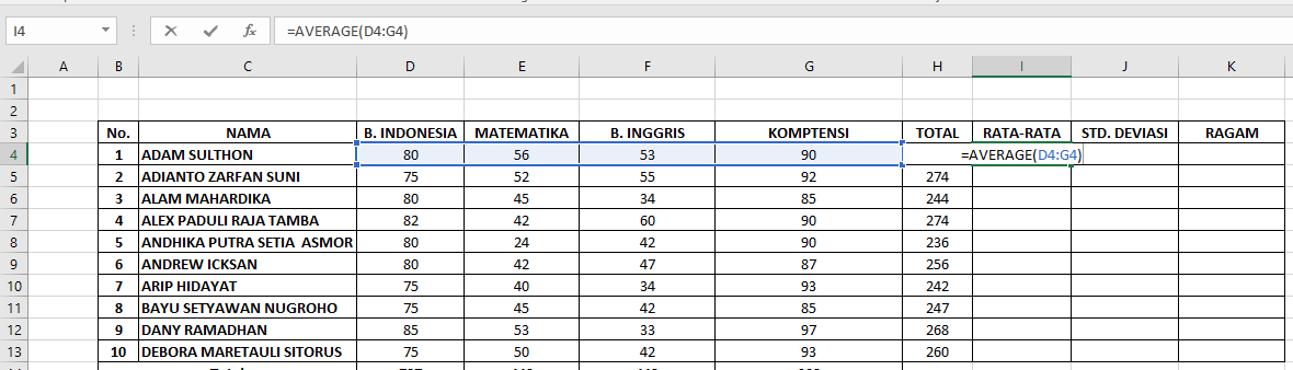 GARSISKOM: CARA MENCARI NILAI RATA-RATA, STANDAR DEVIIASI, RAGAM DAN ...
