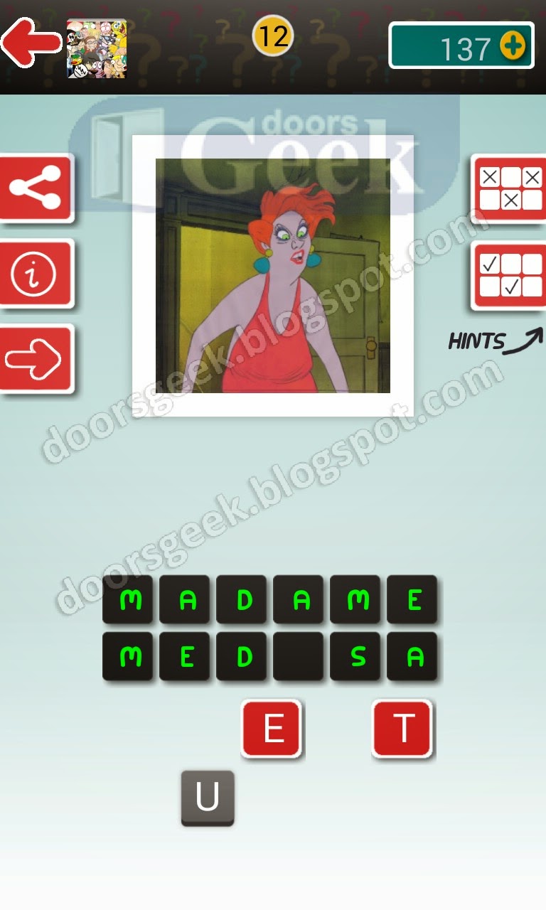 Guess The Cartoon Level 37-12 ~ Doors Geek