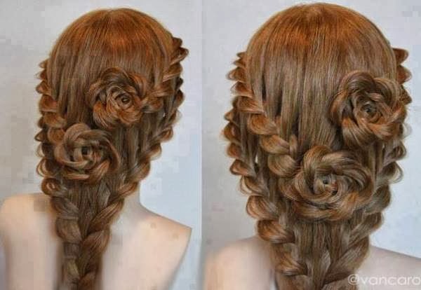 Lace Braid Roses For Long Hair - Tutorial ~ GOODIY