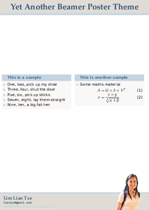 Malaysian LaTeX User Group: A Light Colour Theme for Beamer Poster