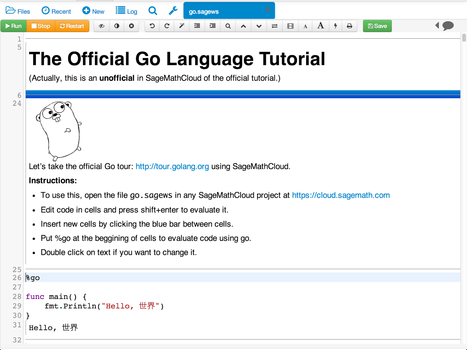 Sage: Open Source Mathematics Software: The Official Go Tutorial as a (41-page) SageMathCloud ...