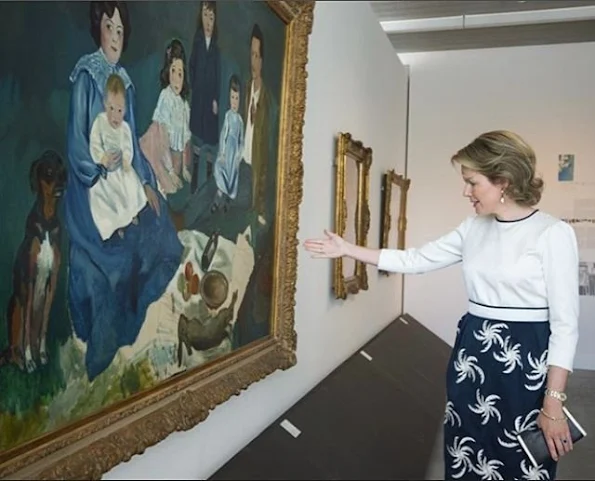 Queen Mathilde visits the Boverie Museum in the Liege