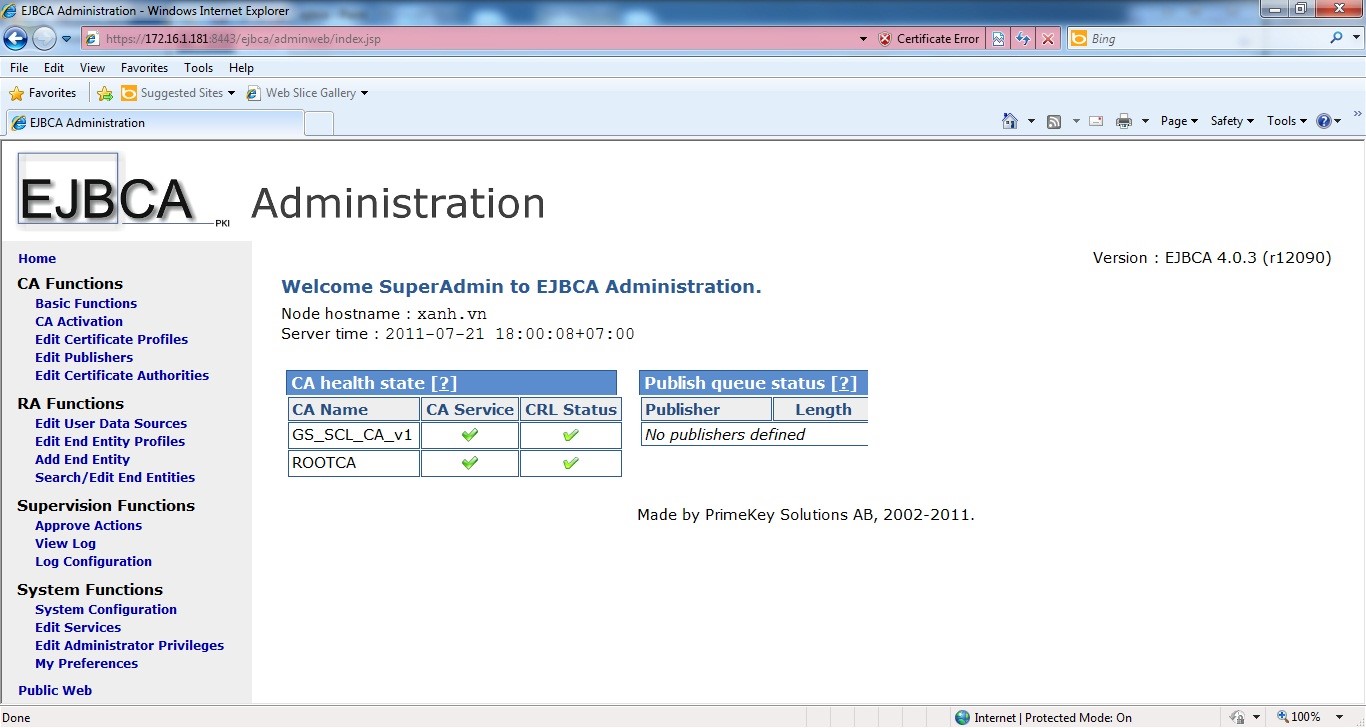 Hướng dẫn cài đặt EJBCA | KSECIT Blog