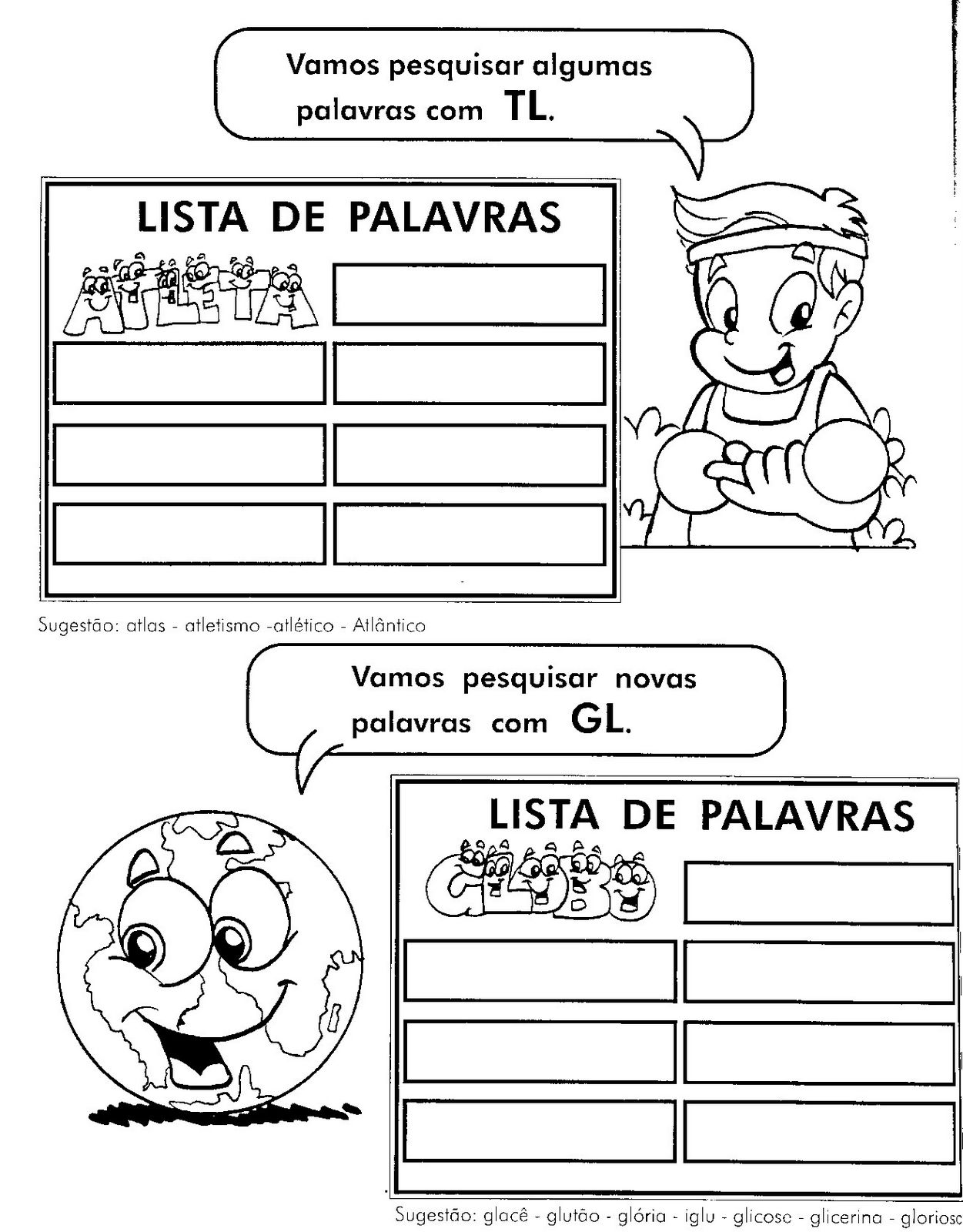 EDUCAÇÃO E ARTES: ATIVIDADES COM L INTERCALADO