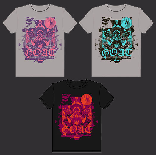 Rocket Recordings: Goat US tour t-shirt designed by Luke Insect