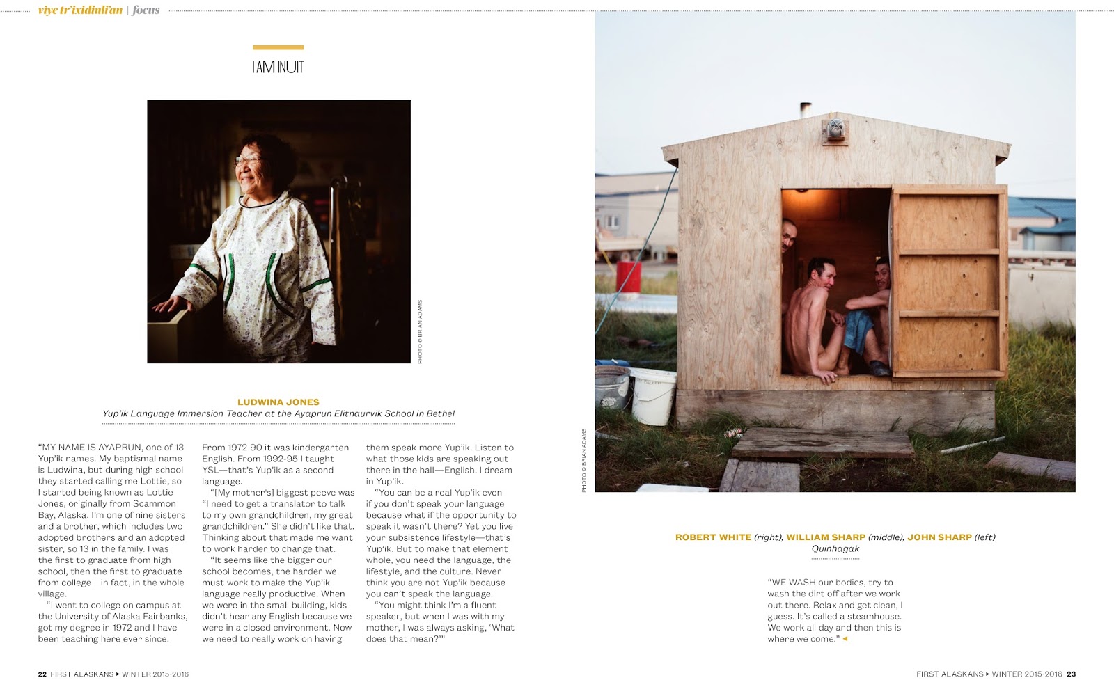 BRIAN ADAMS - PHOTOGRAPHER - ALASKA: I AM INUIT Featured in First Alaskans