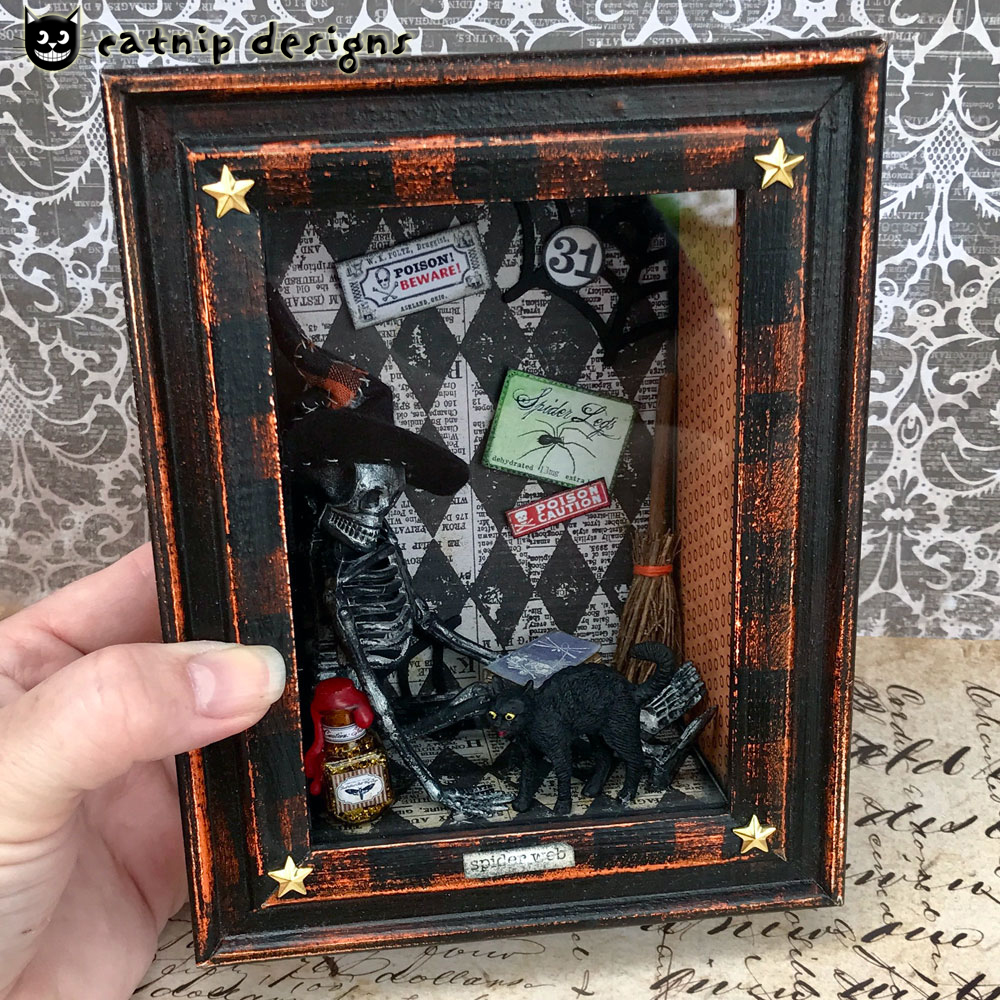 artistic catnip: spiderweb, a Halloween shadowbox...