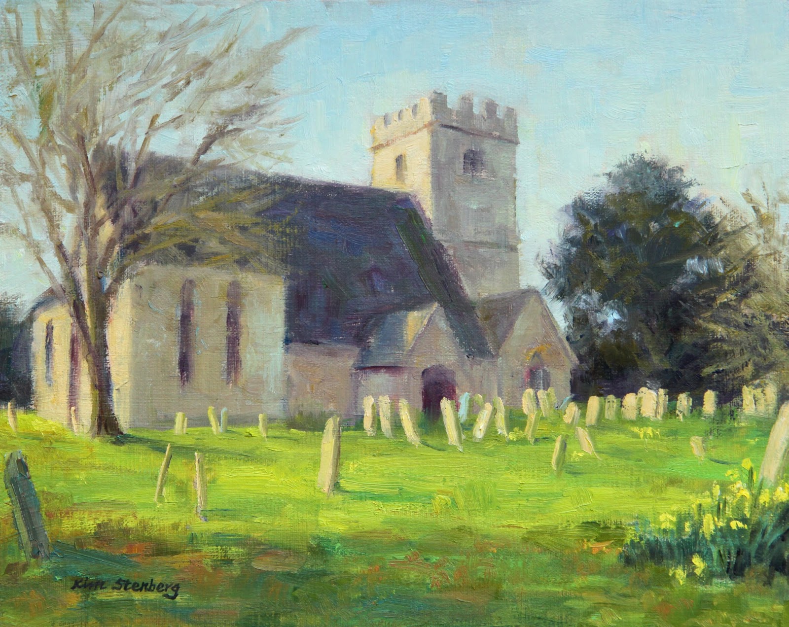 Kim Stenberg's Painting Journal: "Old English Church" (oil on linen: 8 ...