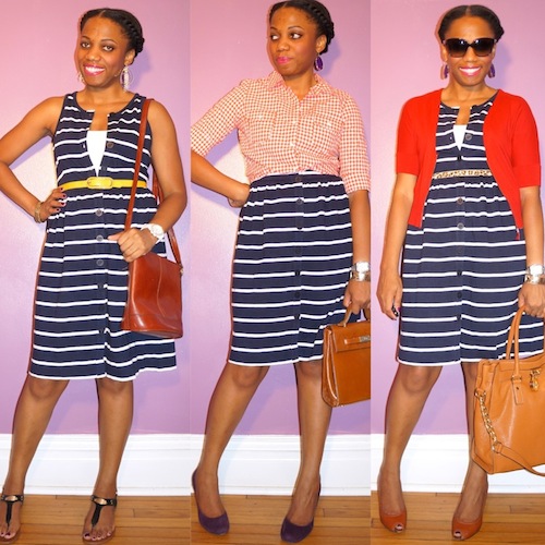 Fashion Thesaurus: J.Crew Stripe Button-Front Dress - Economy of Style