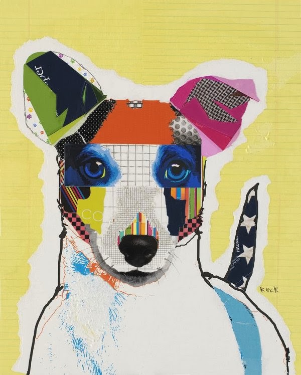 Art et glam: Michel Keck : l'art du collage et des chiens