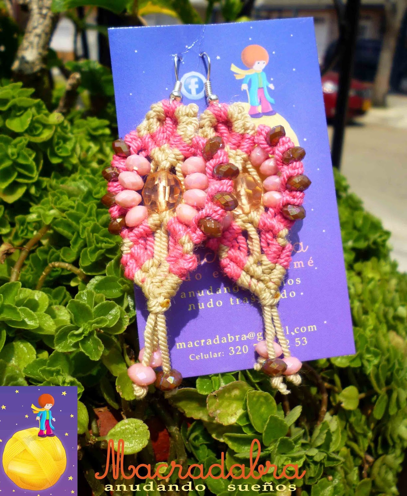 Macradabra: Romanticos Aretes en Macrame