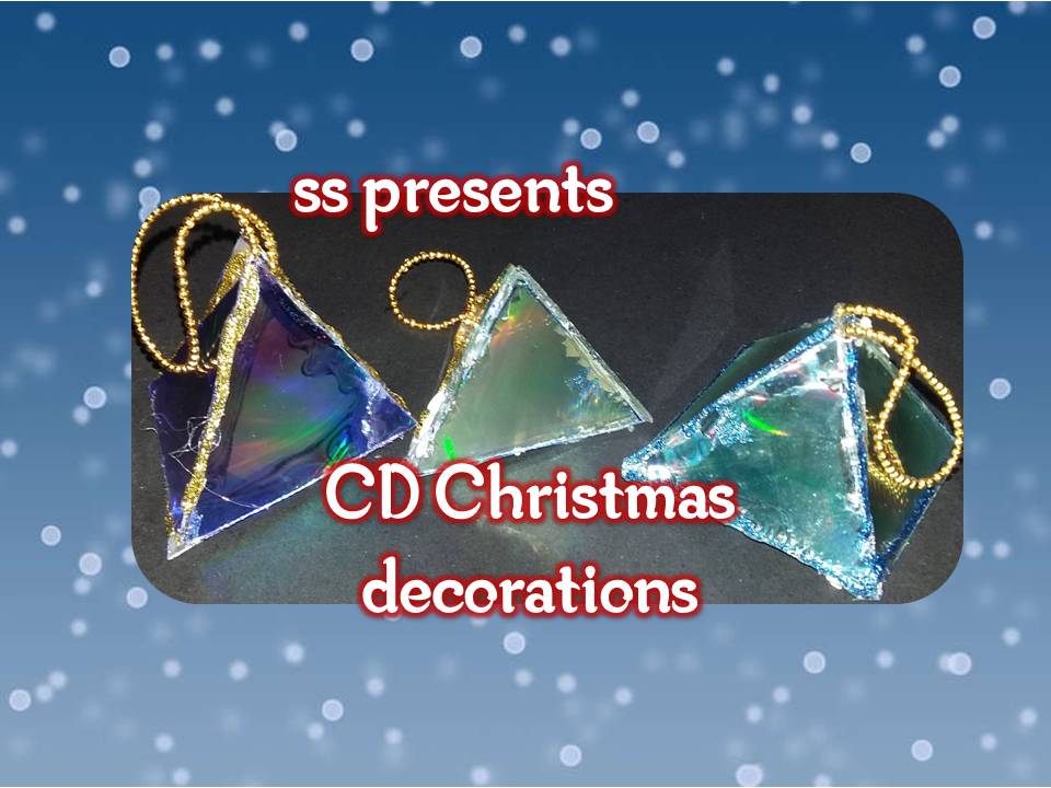 Christmas tree ornaments with recycled CD'S | SSARTSCRAFTS