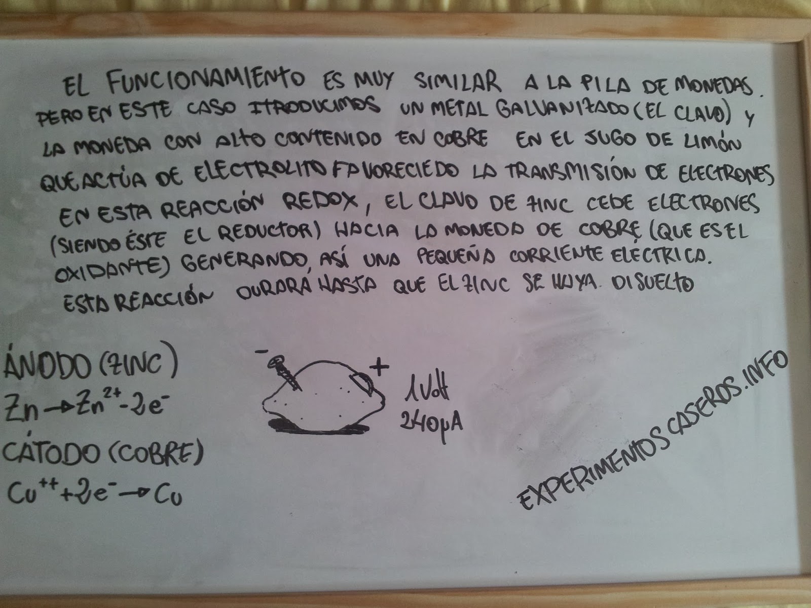 batería de limón, pila de limones, experimentos caseros