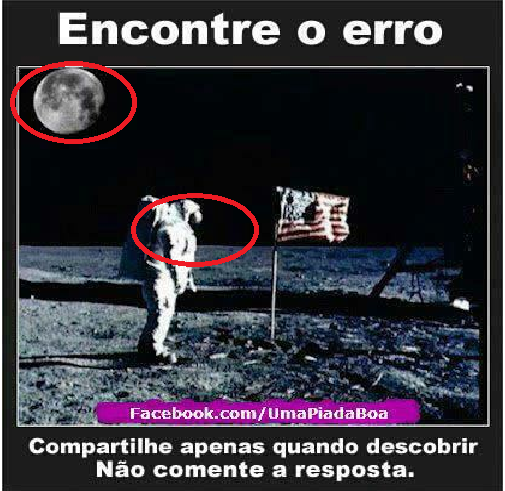 memes divertidos: ache o erro : a lua