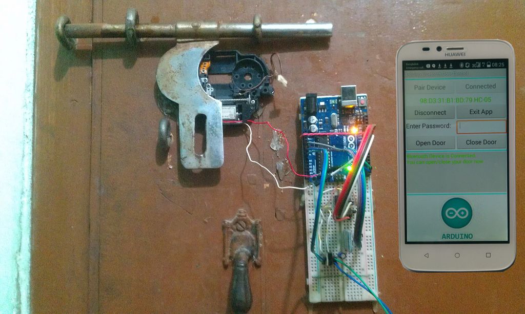 Android Based Bluetooth Controll Password Protected Smart Door Lock ~ Arduino Tutorial