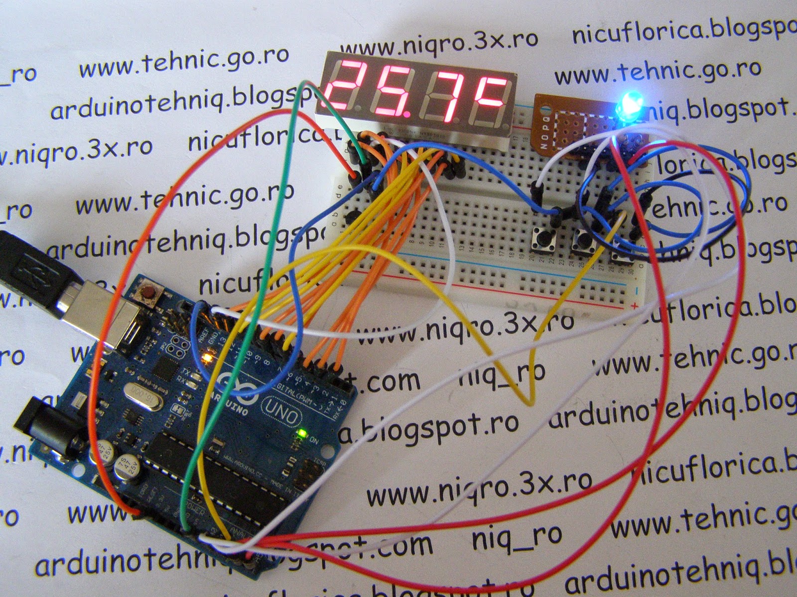 Arduino tehNiq: Arduino thermostat on 7-segment LED display