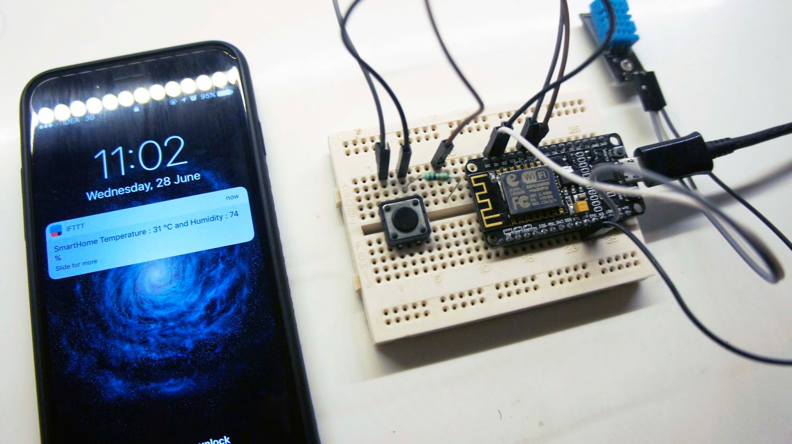 Ifttt Notification With Temperature And Humidity Valuedth11
