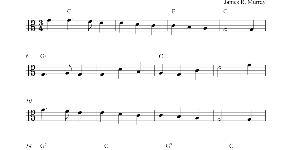 Easy Sheet Music For Beginners: Away In A Manger | Free Christmas viola ...