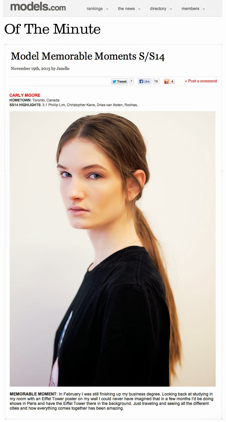 ELITE MODEL MANAGEMENT TORONTO : Carly on Models.com!