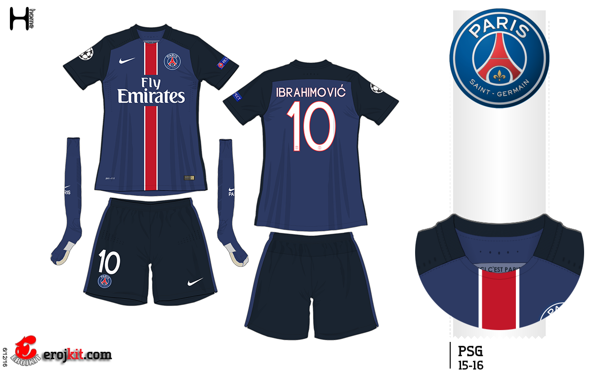 Kit Design, by eroj: 2015-16 PSG Home
