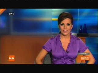 Ladies in Satin Blouses: Robin Meade - purple satin blouse