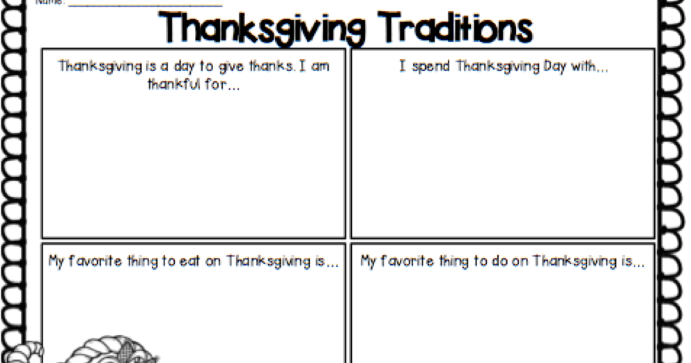 The Primary Years: First Grade Thanksgiving Traditions