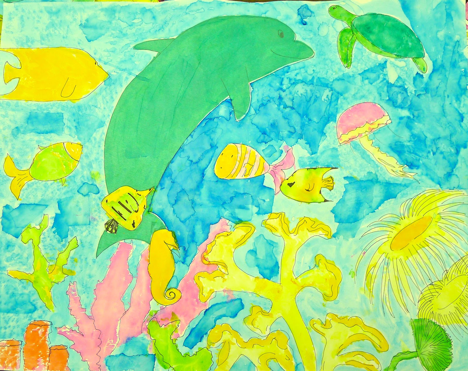 Amanda Caucci Art Instructor: Freshman Coral Reef collages