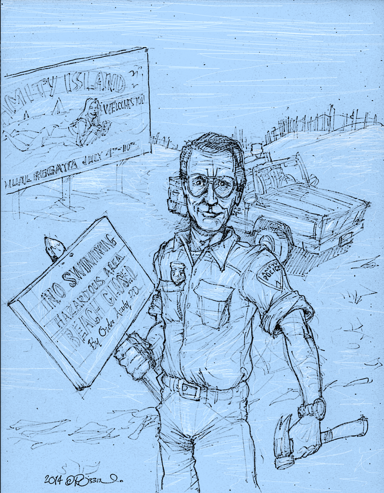 The Art of Scott S. Robbins: BEACH CLOSED BY ORDER AMITY P.D.
