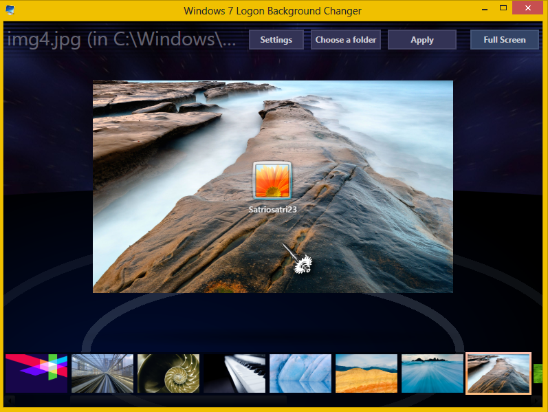 Windows 7 logon background changer