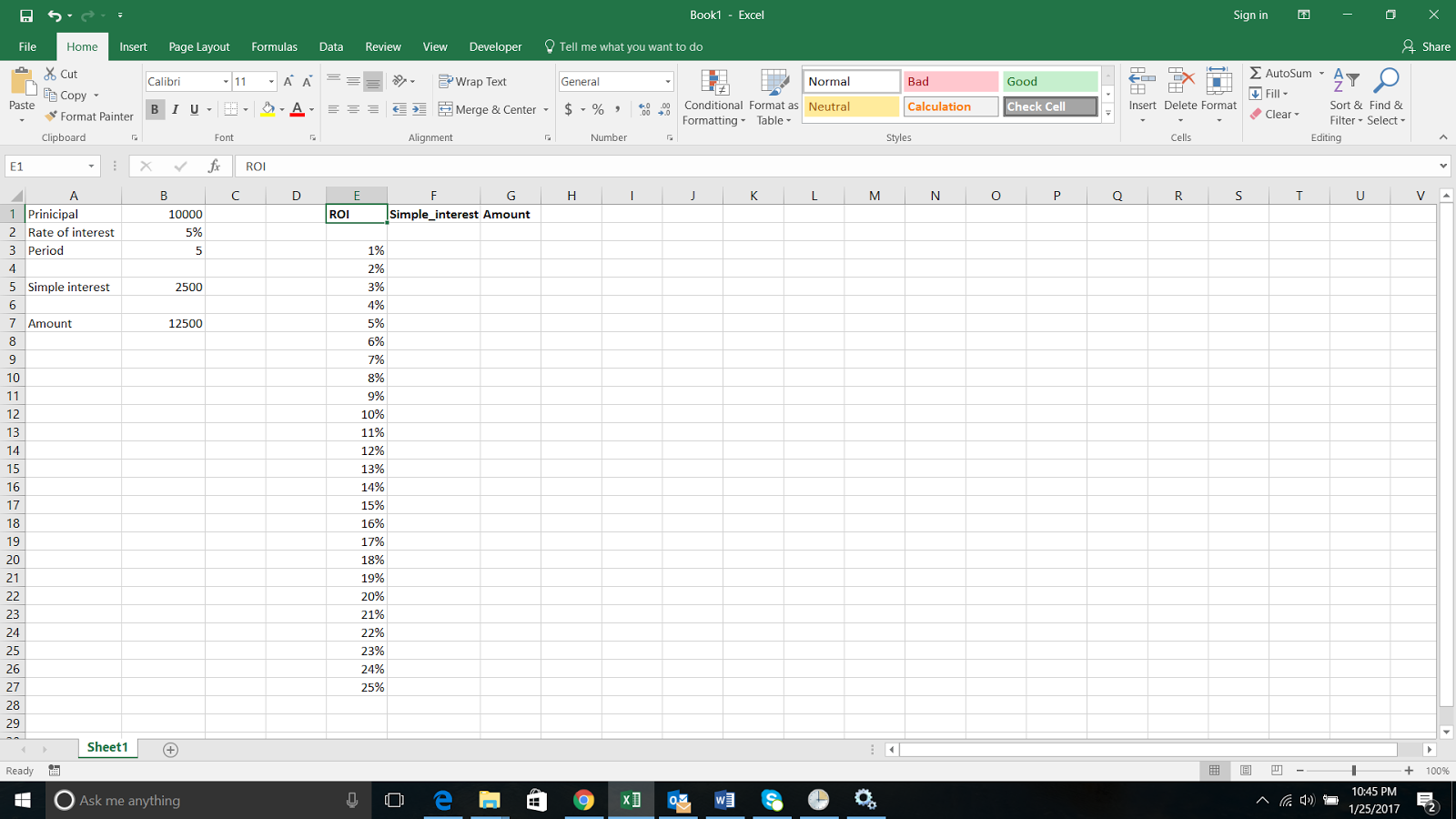 Sundars Blog One Way Data Table Excel
