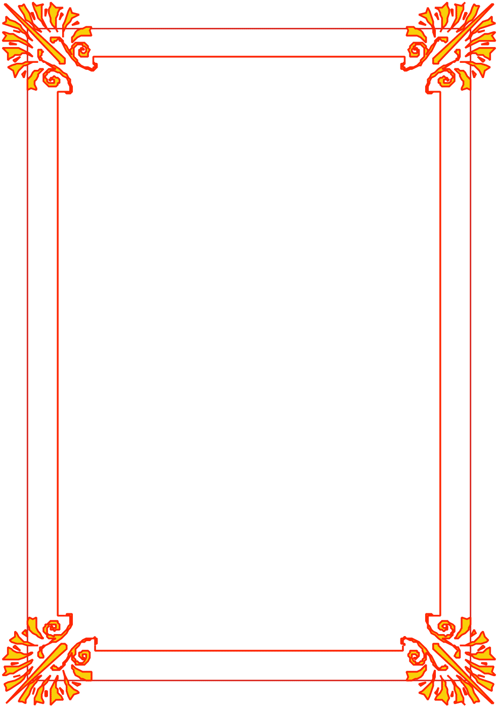 Caratulas para Trabajos: Lineas Sencillas en Naranja con Adorno