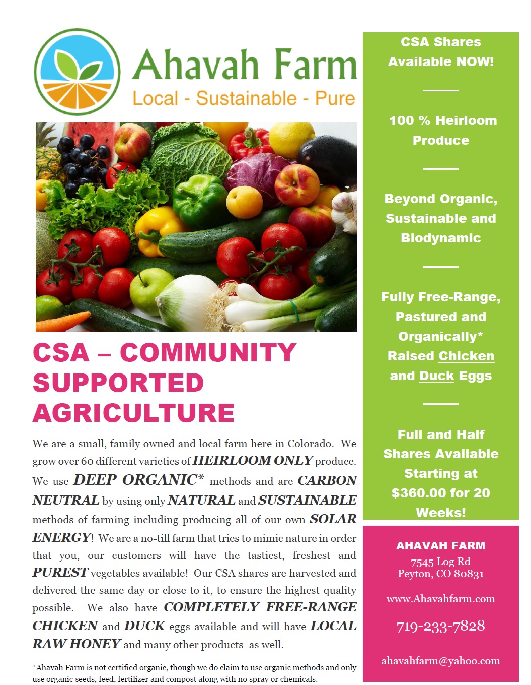 2016 Csa Shares Available Now