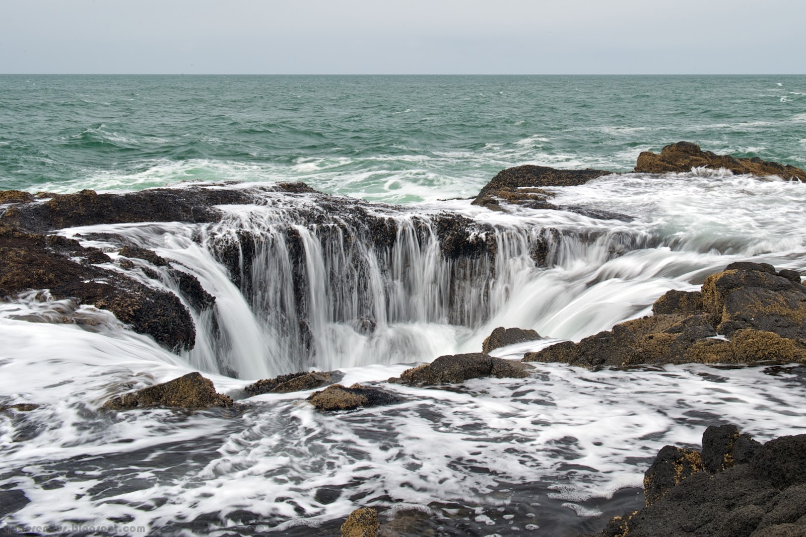 Thor’s Well : A Gate to the Undersea-Cape Perpetua ~ Great Panorama Picture
