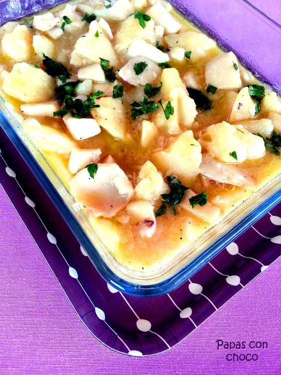 Cocinax2. Las recetas de Laurita.: Papas con choco