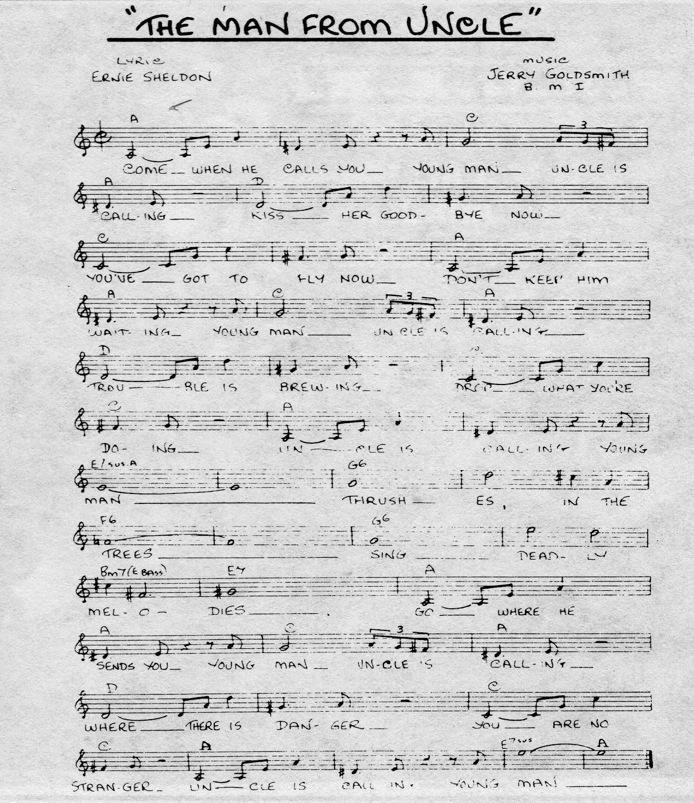 Mark's Super Blog: The "Man from U.N.C.L.E." Theme Has Lyrics!