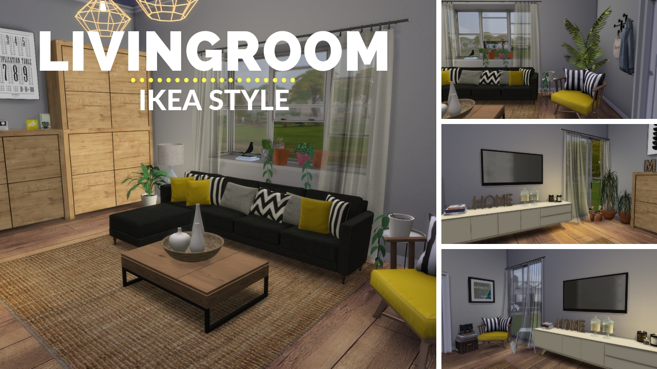 LIVINGROOM IKEA STYLE + DOWNLOAD + TOUR + CC CREATORS | The Sims 4 ...