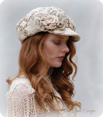 PALARII CROSETATE ROMANIA: Palarie Crosetata Manual cu Cozoroc si Flori ...