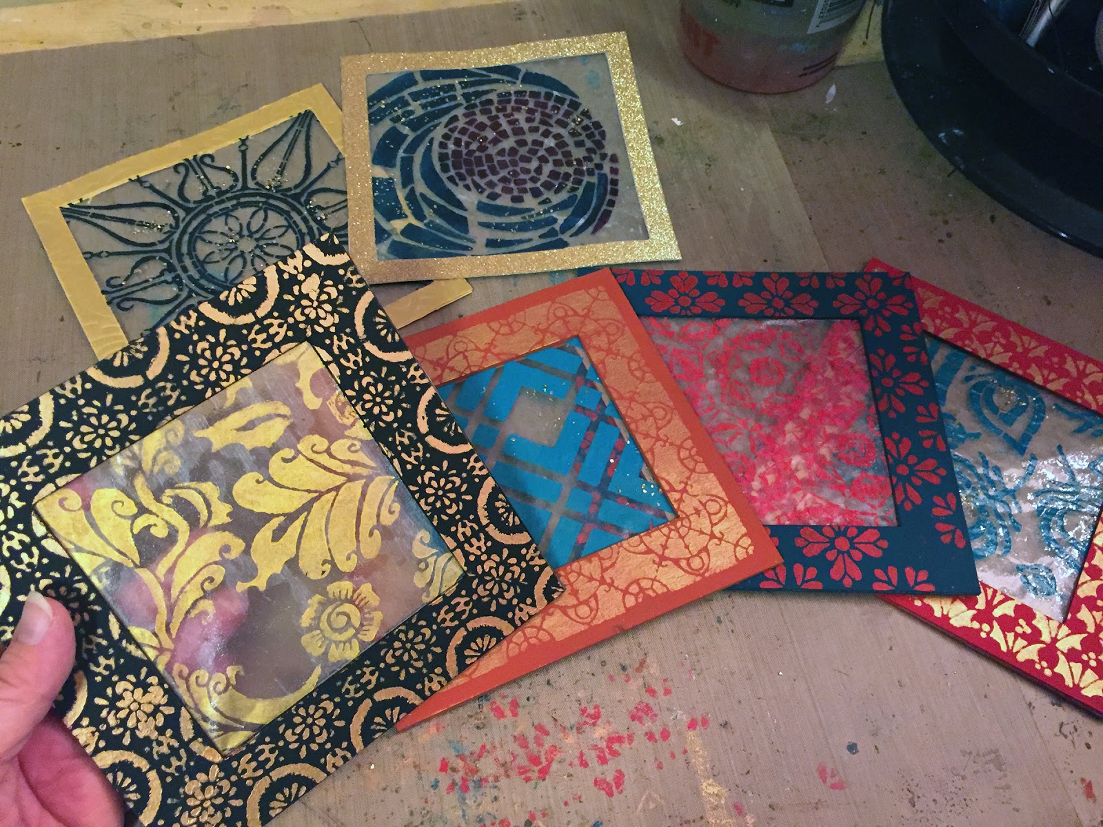StencilGirl Talk: Gwen's Gems: Stenciled ICE Resin Paper Art Journal