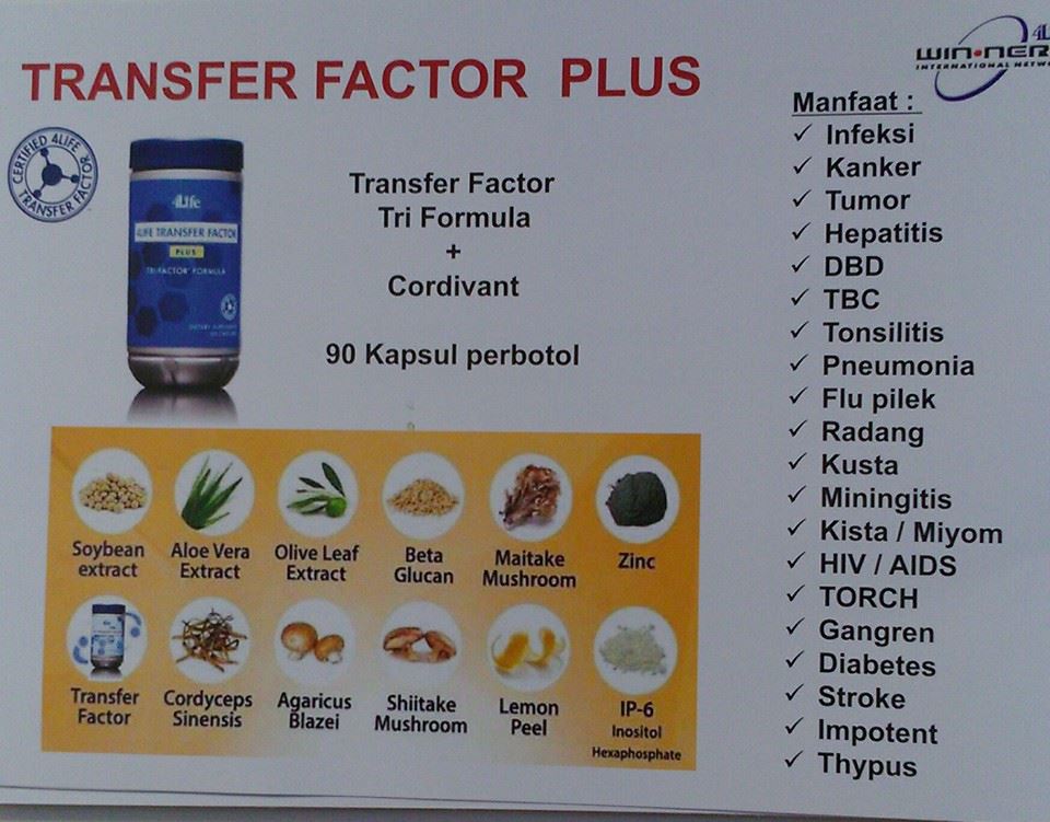 Transfer Factor di gabungan dengan beberapa herbal pilihan, yang ...