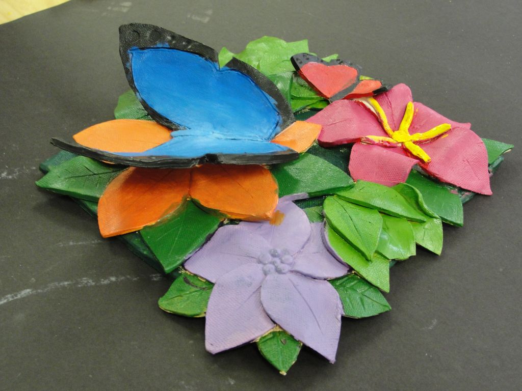 Angel's Awesome Art: Butterfly Clay Relief Tile
