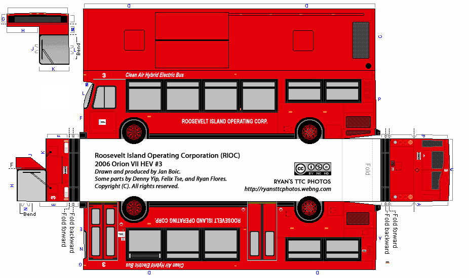 SP. Papel Modelismo: PaperBus 2006 Orion VII HEV - Roosevelt Island ...