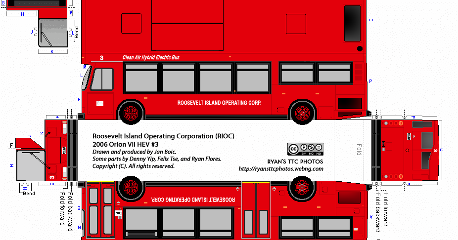 SP. Papel Modelismo: PaperBus 2006 Orion VII HEV - Roosevelt Island ...