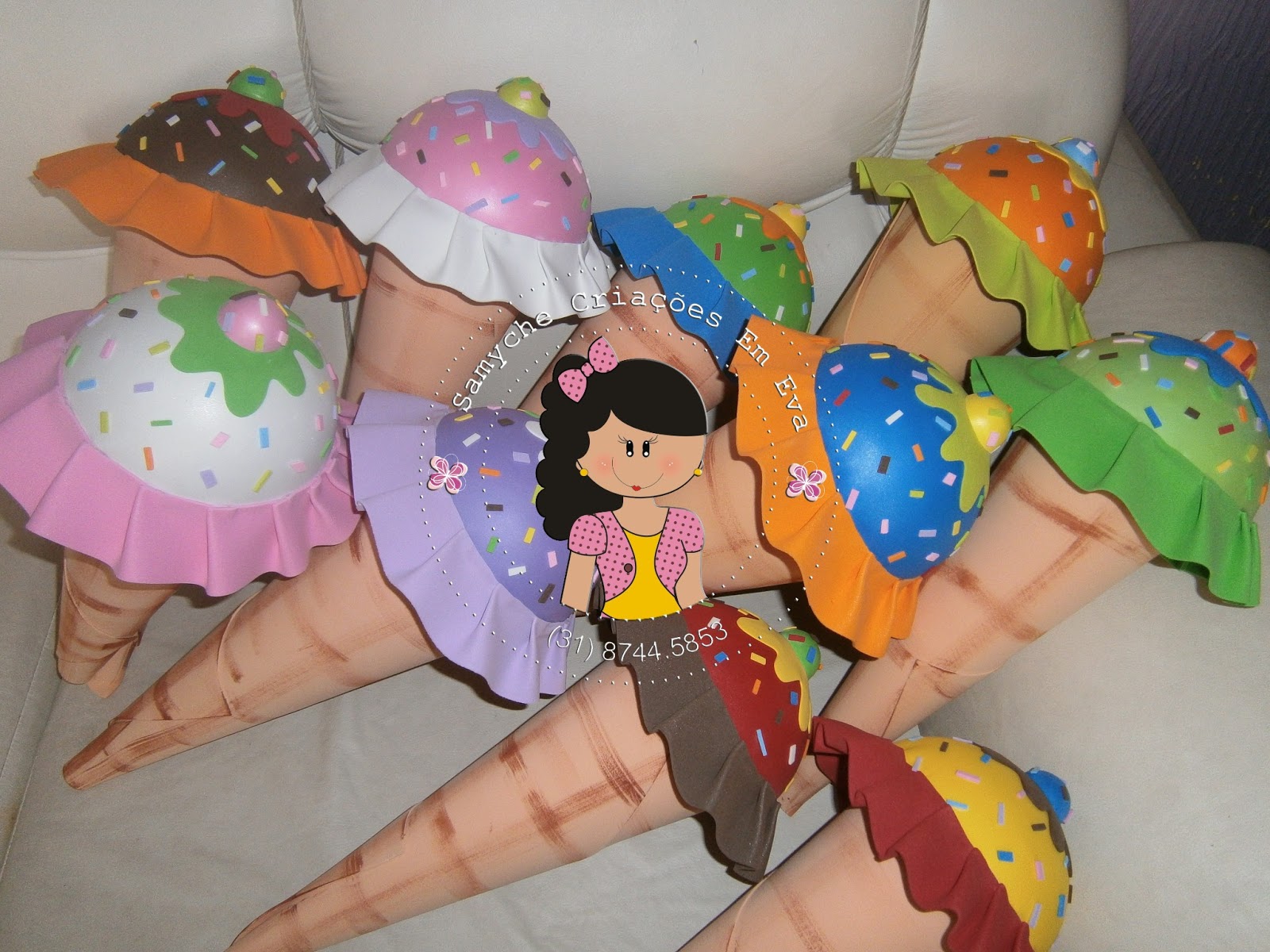 Samyche Criações em Eva: SORVETE E PICOLÉ EM EVA