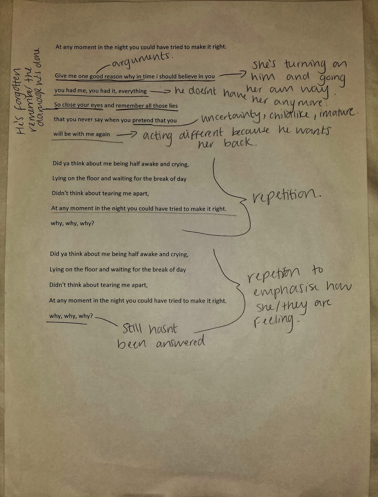 Shannen Mulvihill: Lyrics annotation