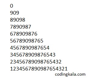 Number Pattern 37 - Pyramid pattern in C programming - prograwing.com