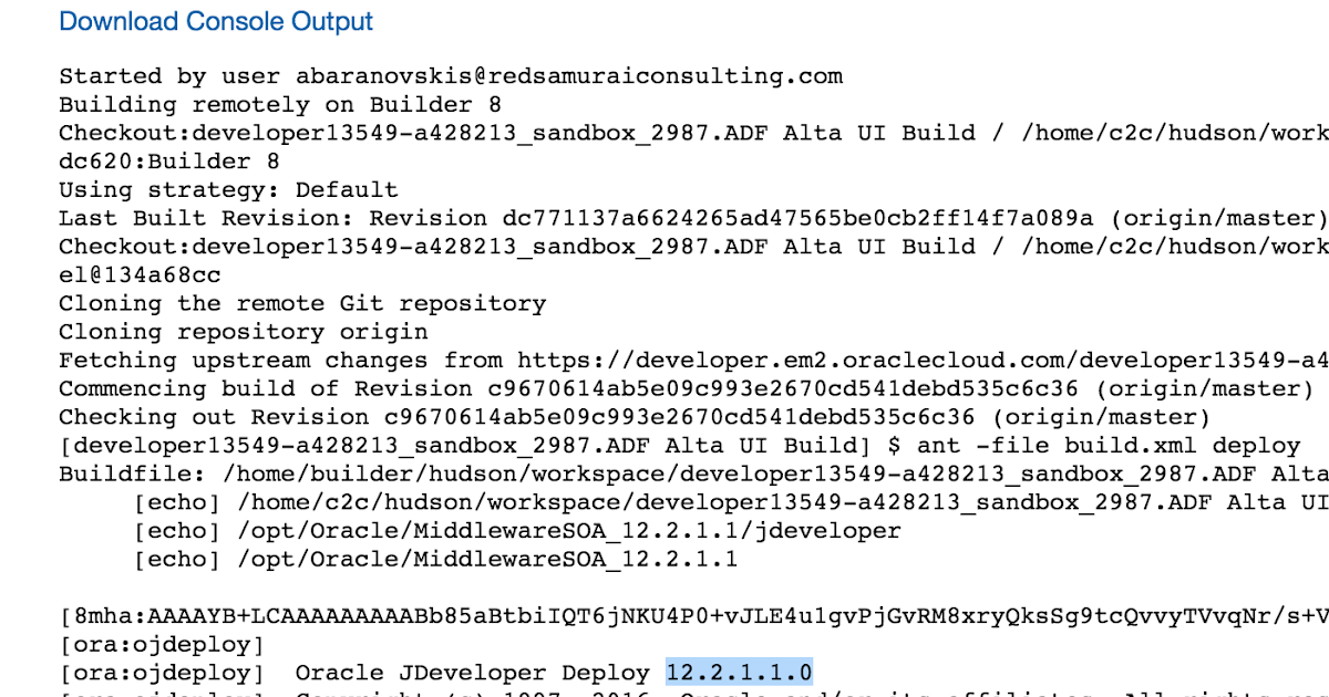 Andrej Baranovskij Blog Oracle Developer Cloud Service And Adf Builddeployment Automation Summary